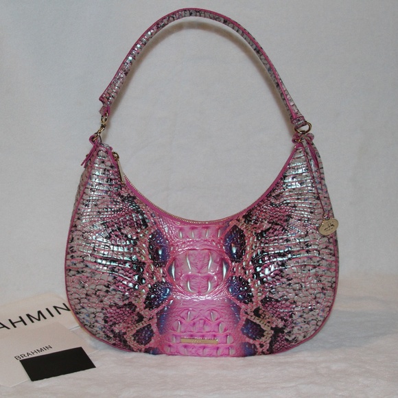 Brahmin | Bags | Nwt Brahmin Bekka Pink Cobra Shoulder Bag | Poshmark